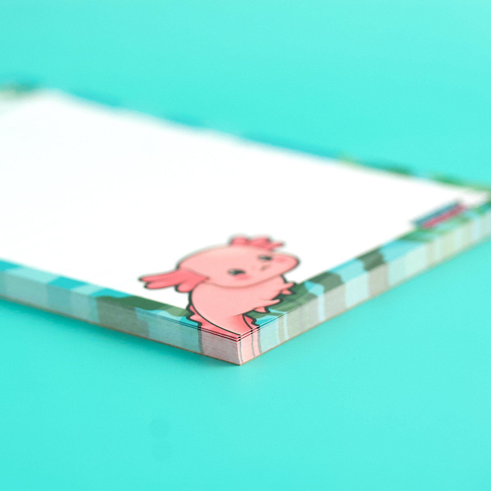 Axolotl Notepad Cute Stationery Gift Kawaii Axolotl Memo Pad Amphibian ...