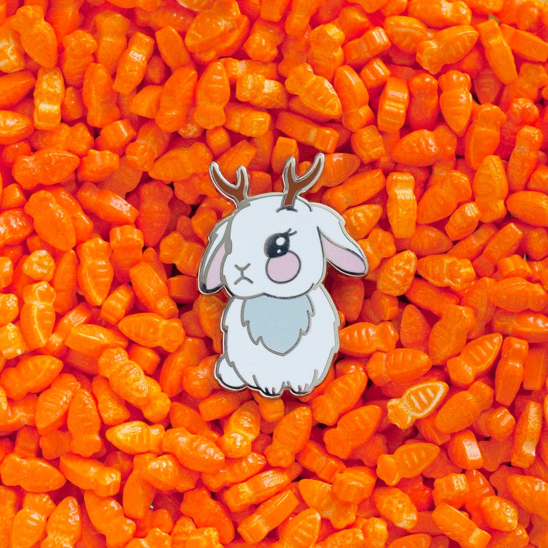 Jackalope Enamel Pin - Hard Enamel Pin Rabbit Lapel Pin Jackalope Pin ...