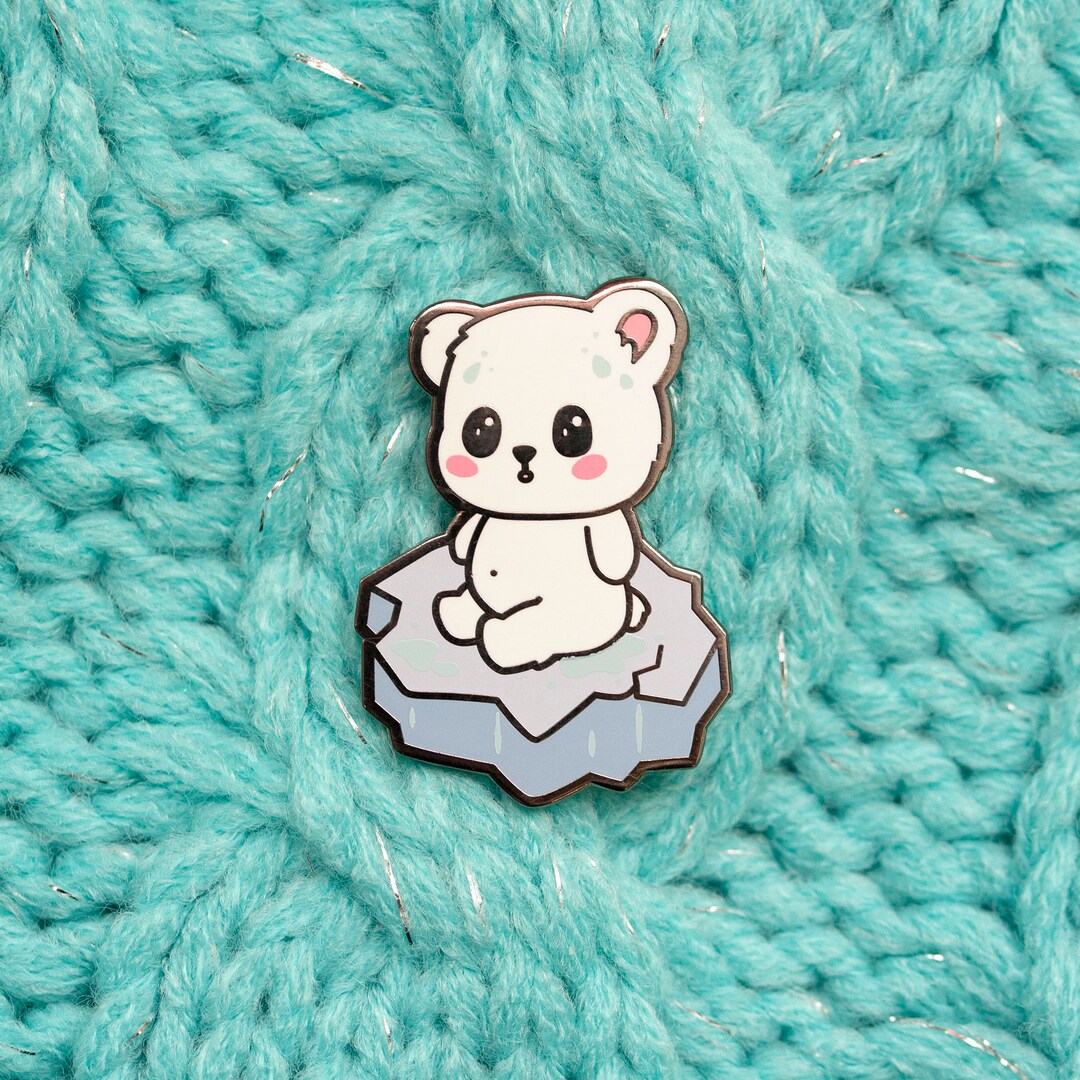 SALE Polar Bear Enamel Pin - Hard Enamel Pin Polar Bear Lapel Pin Artic ...