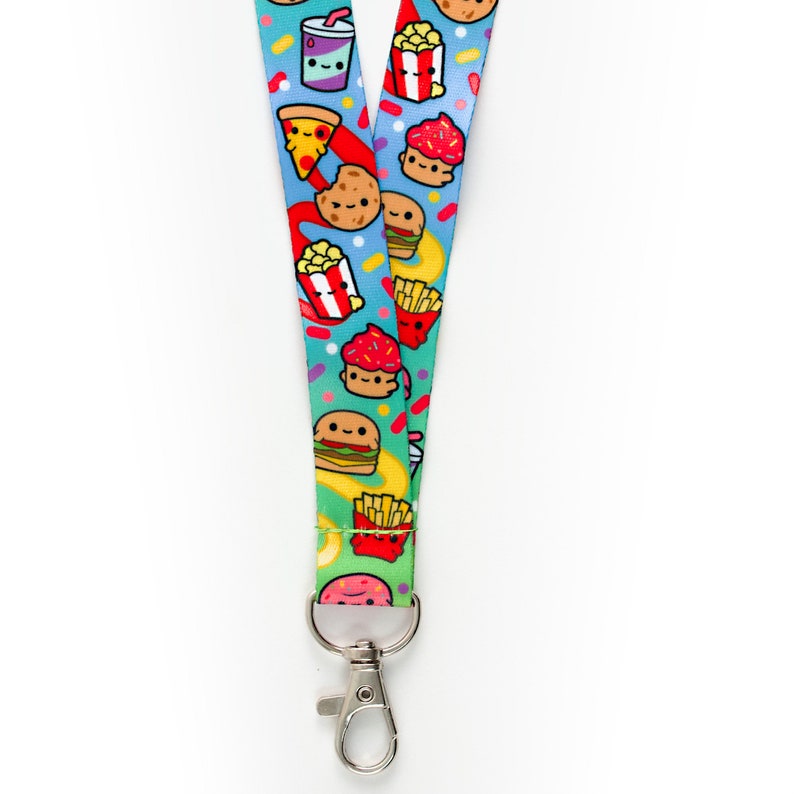 SALE Junk Food Lanyard - Pizza Lanyard Donut Badge ID Soda Safety ...