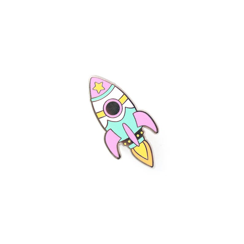 SALE Pastel Retro Rocket Enamel Pin Hard Enamel Pin - Etsy Canada