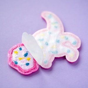 Fuzzy Dino Cookie Patch Set - 2 Dinosaur Patches Adhesive Dino Patch Sugar Cookie Cute Dino ...