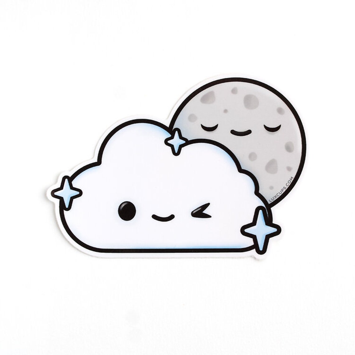 Sparkle Cloud Sticker - Happy Cloud Weather-proof Vinyl Sticker Cloud ...