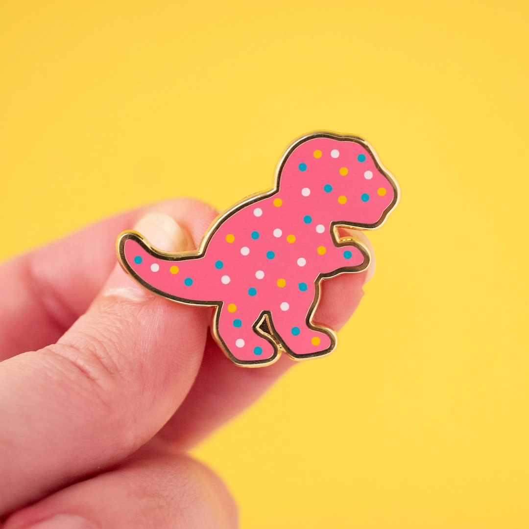 Trex Dino Cookie Pin - Hard Enamel Pin Jurassic Park Lapel Pin Dinosaur ...