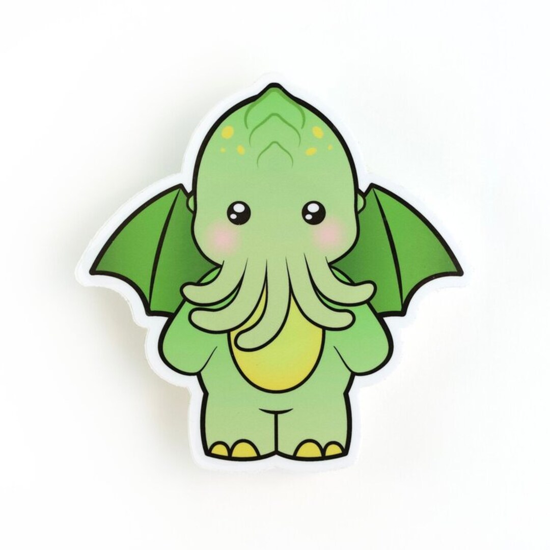 Cutethulhu Sticker - HP Lovecraft Weather-proof Vinyl Sticker Cthulhu ...