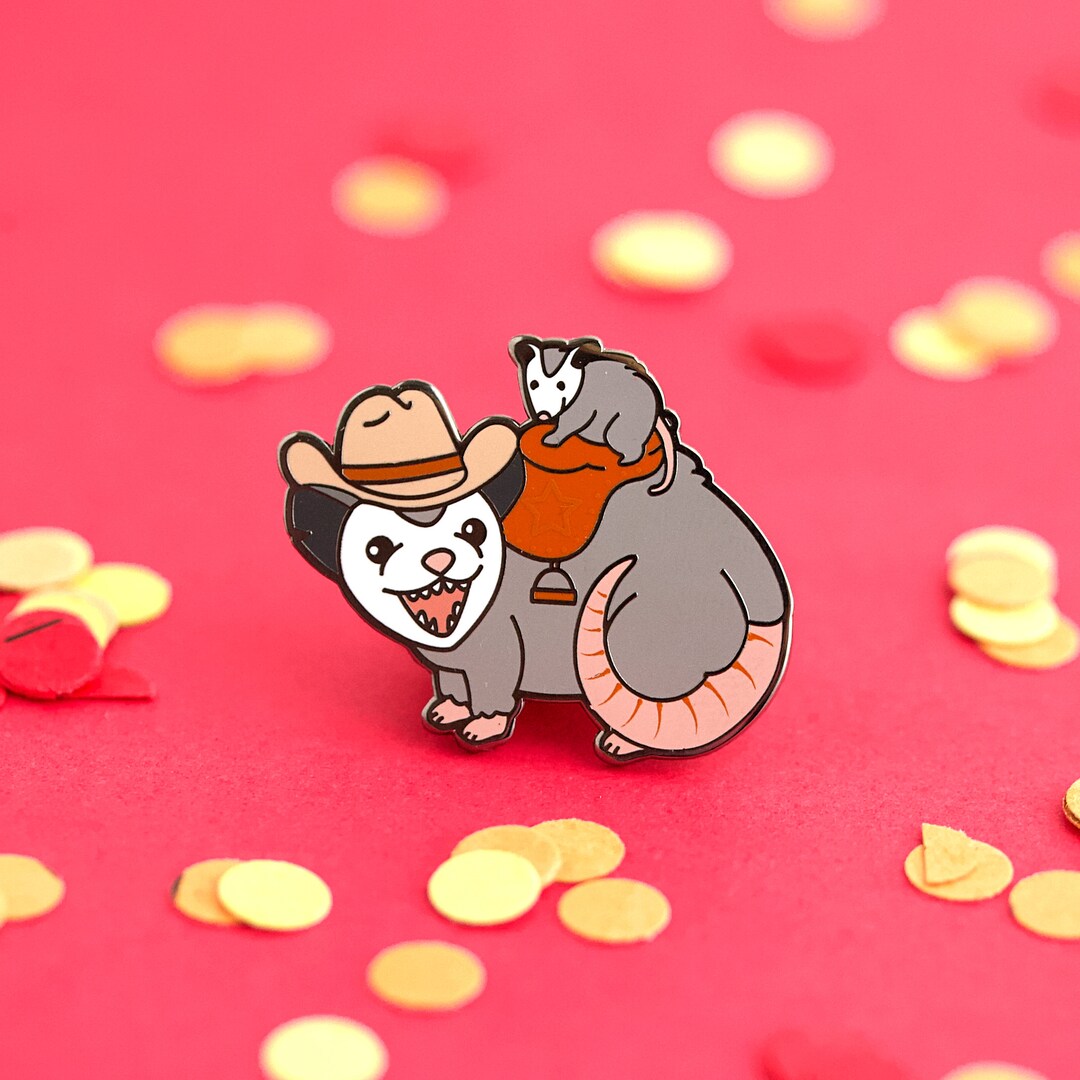 Possum Posse Enamel Pin Hard Enamel Pin Cloisonné Opossum Lapel Pin ...