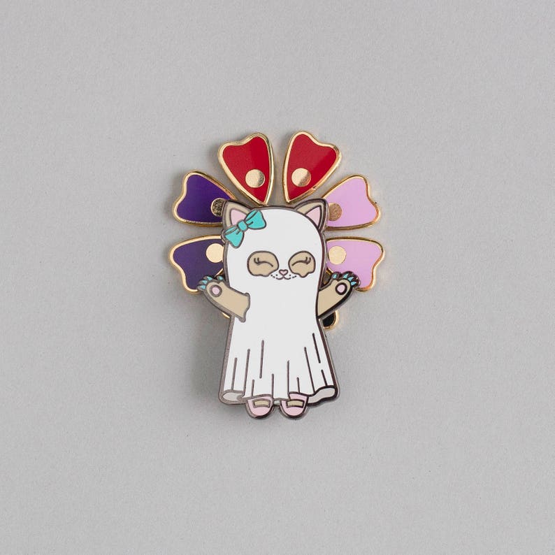 Ghost Kitty Enamel Pin -hard Enamel Pin Cute Spooky Cat Pin Kitty Pin ...