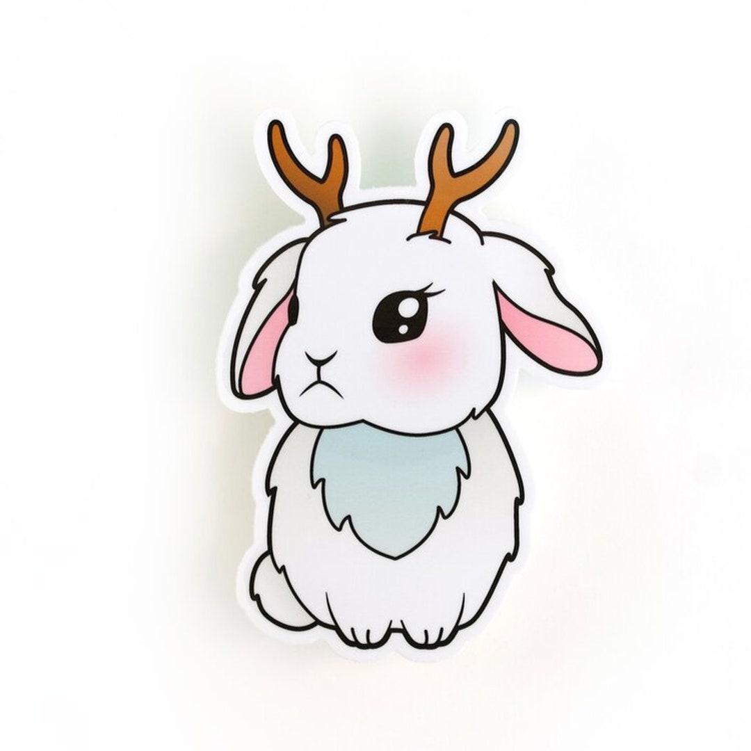 Jackalope Sticker - Kawaii Rabbit Weather-proof Vinyl Sticker Cryptid ...