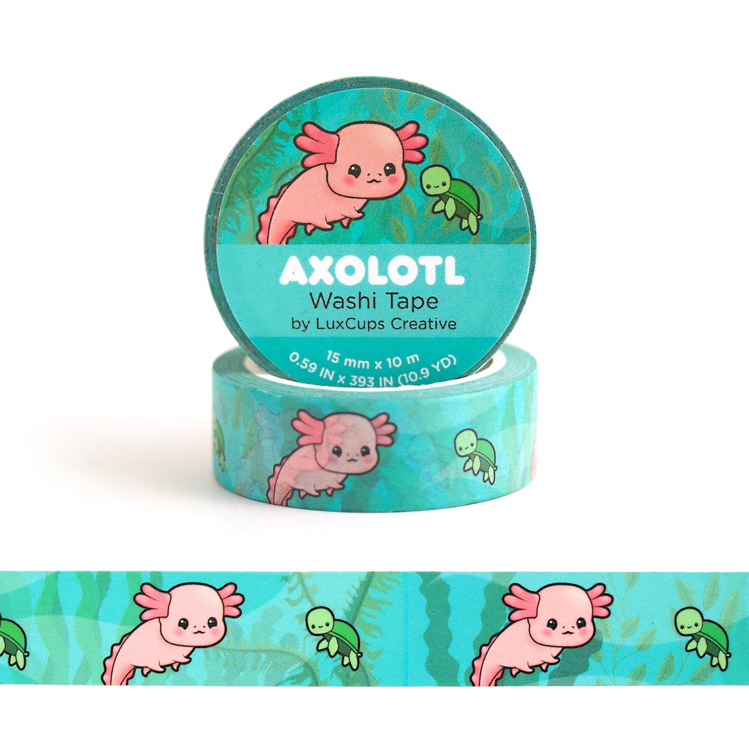 SALE Axolotl Washi Tape - Amphibian Kawaii Washi Tape Water Sprite ...