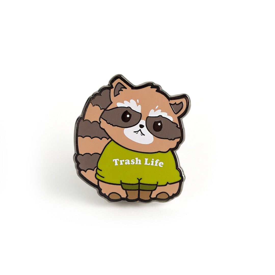 Raccoon Enamel Pin - Trash Bandit Pin Hard Enamel Trash Panda Pin ...