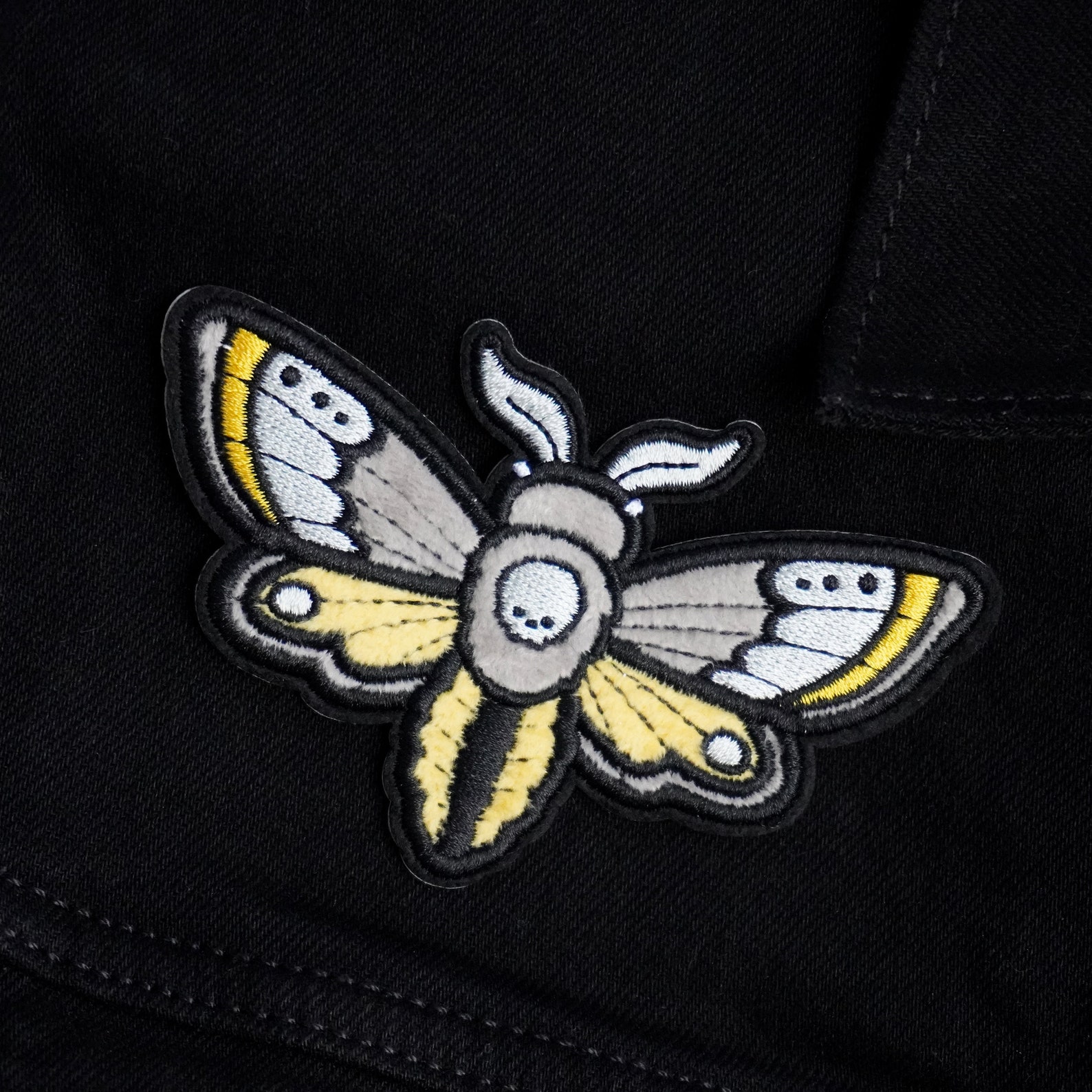 Fuzzy Deaths Head Moth Patch Moth Sticker Patch Spooky Patch | Etsy