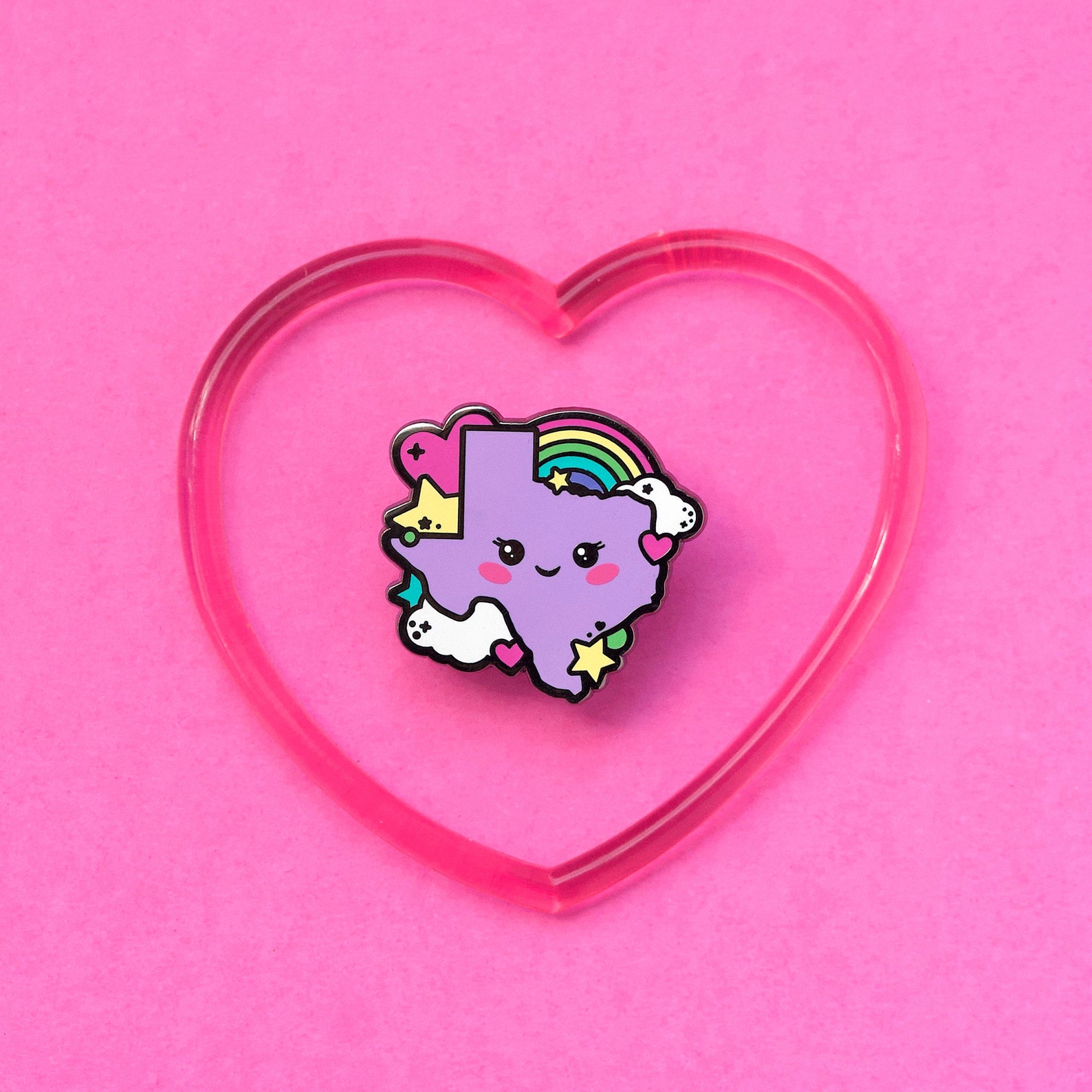 Texas Cutie Enamel Pin - Cute Texas Enamel Pin Texas Lapel Pin Rainbow ...