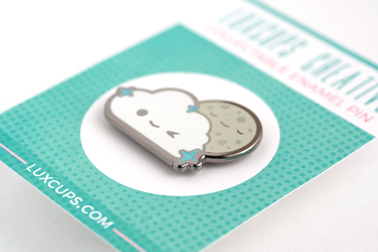 Sparkle Cloud Pin - Happy Cloud Hard Enamel Pin Kawaii Lapel Pin ...