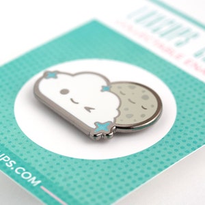 Sparkle Cloud Pin - Happy Cloud Hard Enamel Pin Kawaii Lapel Pin ...