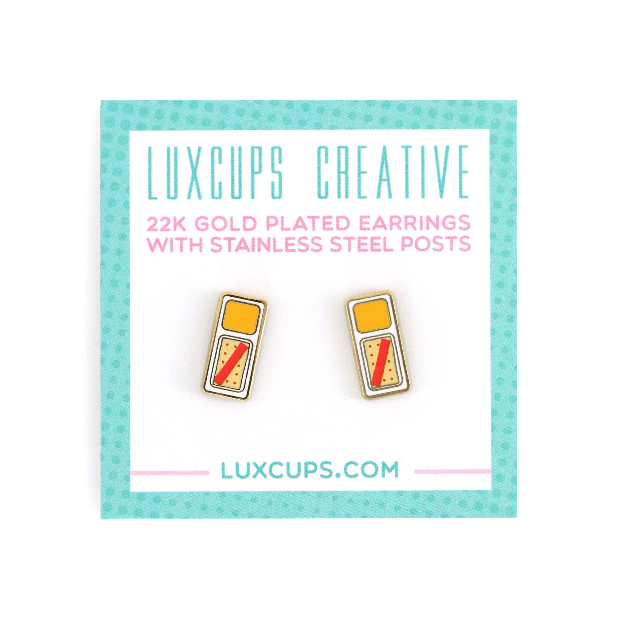 Cracker Snack Earrings - Cheese Cracker Earring Gift Snack Food Earring ...