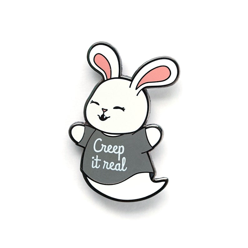 Ghost Bunny Enamel Pin Hard Enamel Pin Cute Spooky Rabbit | Etsy