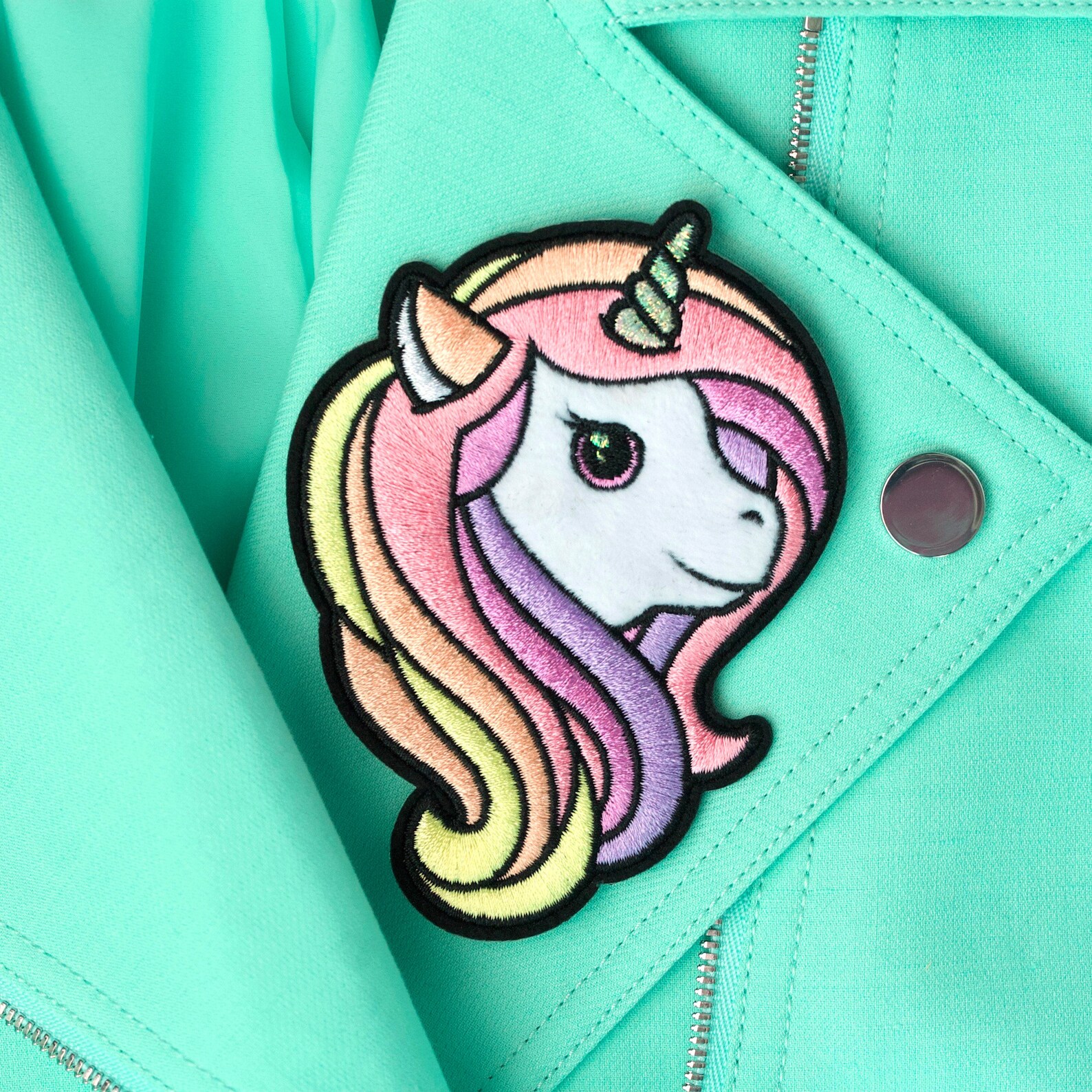 Fuzzy Rainbow Unicorn Patch Sticker Adhesive Patch Unicorn | Etsy