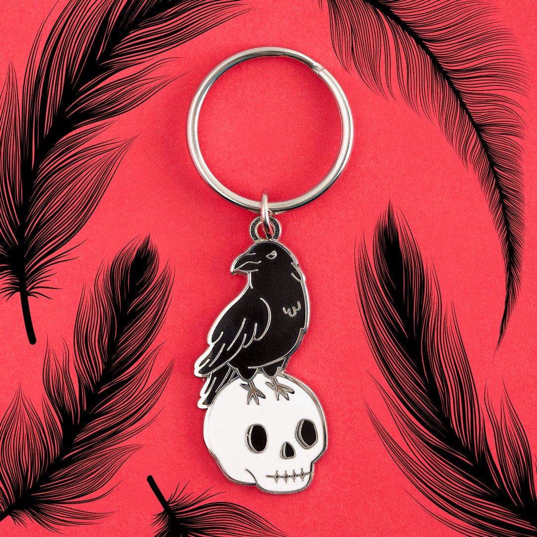 SALE the Raven Keychain - Spooky Keychain Kawaii Keychain Gift Corvus ...