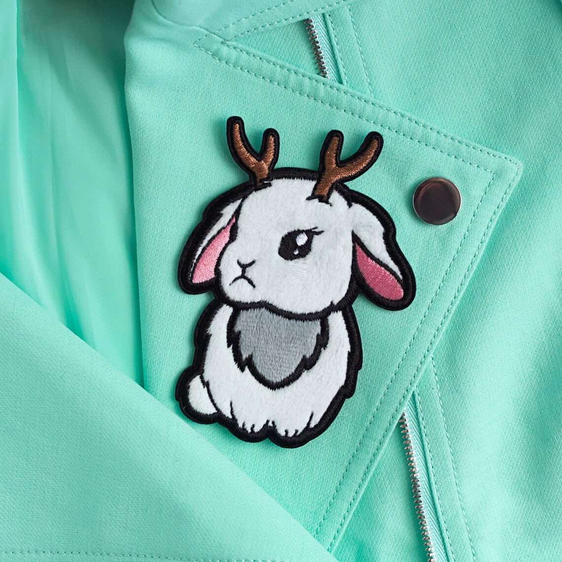 Fuzzy Jackalope Patch Sticker Adhesive Patch Bunny Applique - Etsy