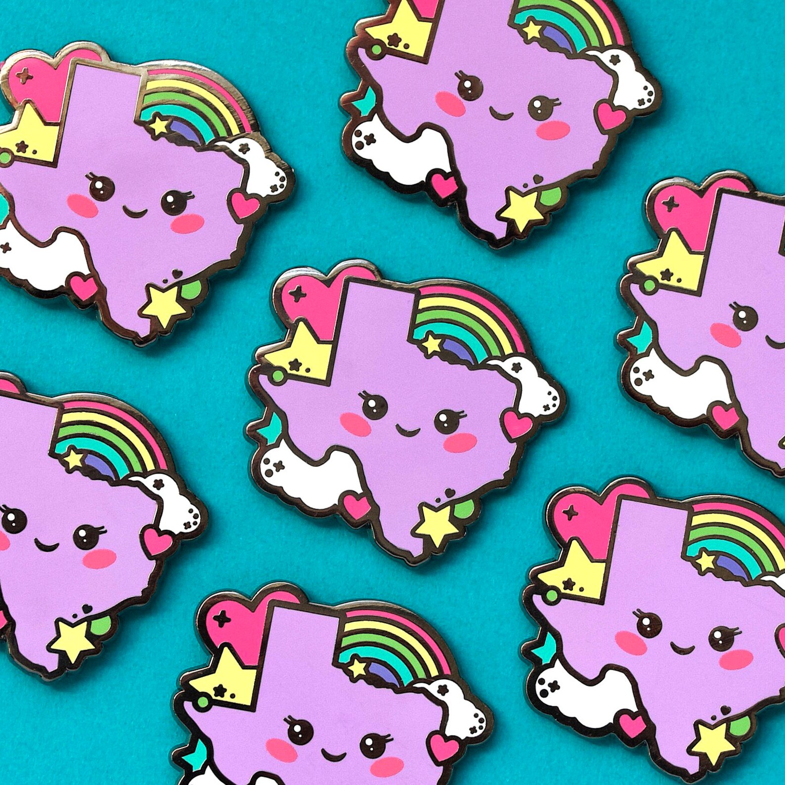 Texas Cutie Enamel Pin - Cute Texas Enamel Pin Texas Lapel Pin Rainbow ...