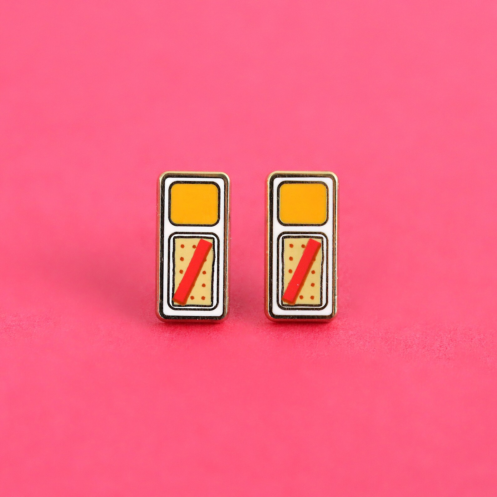 Cracker Snack Earrings - Cheese Cracker Earring Gift Snack Food Earring ...