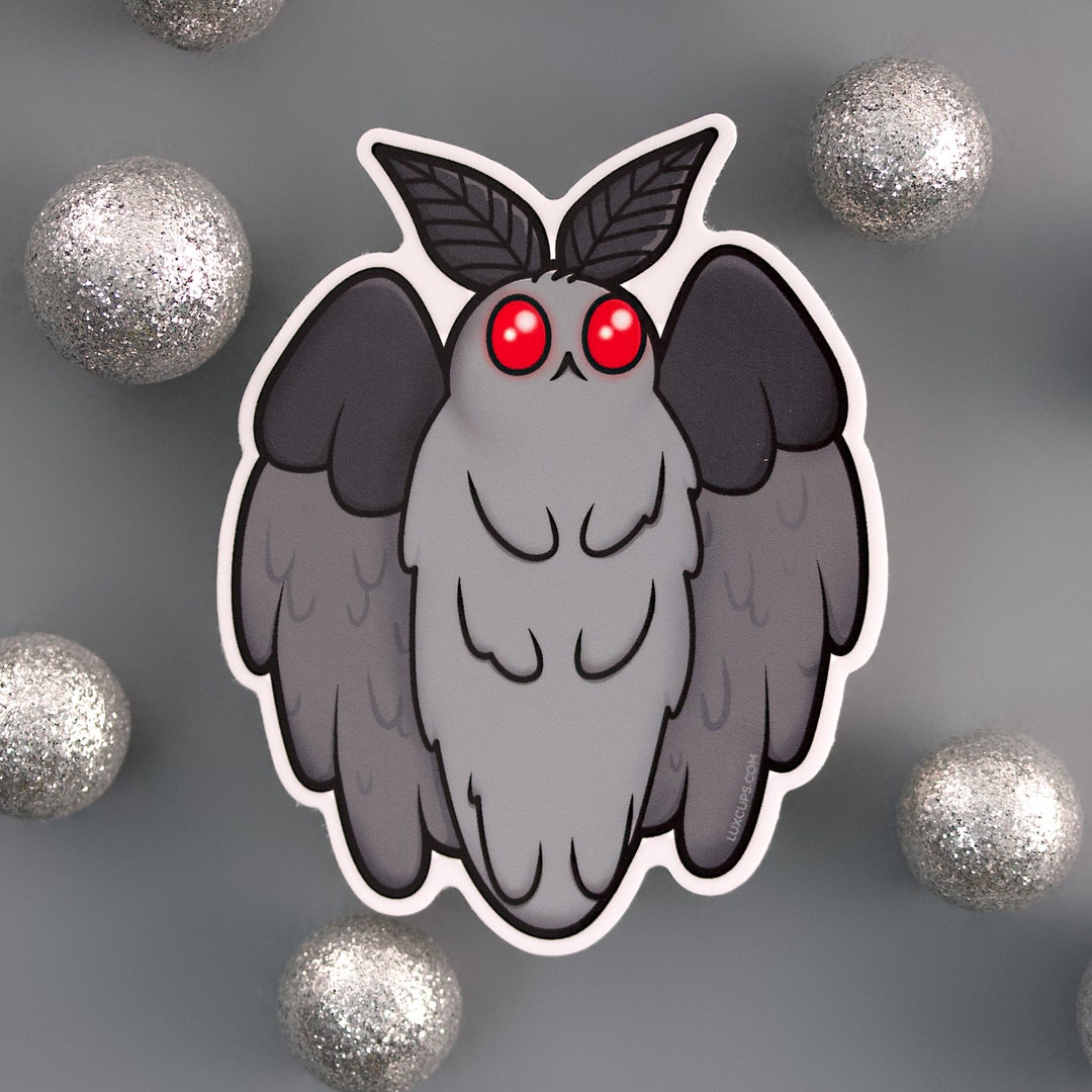 Mothman Sticker - Spooky Weather-proof Vinyl Sticker Cryptid Sticker ...