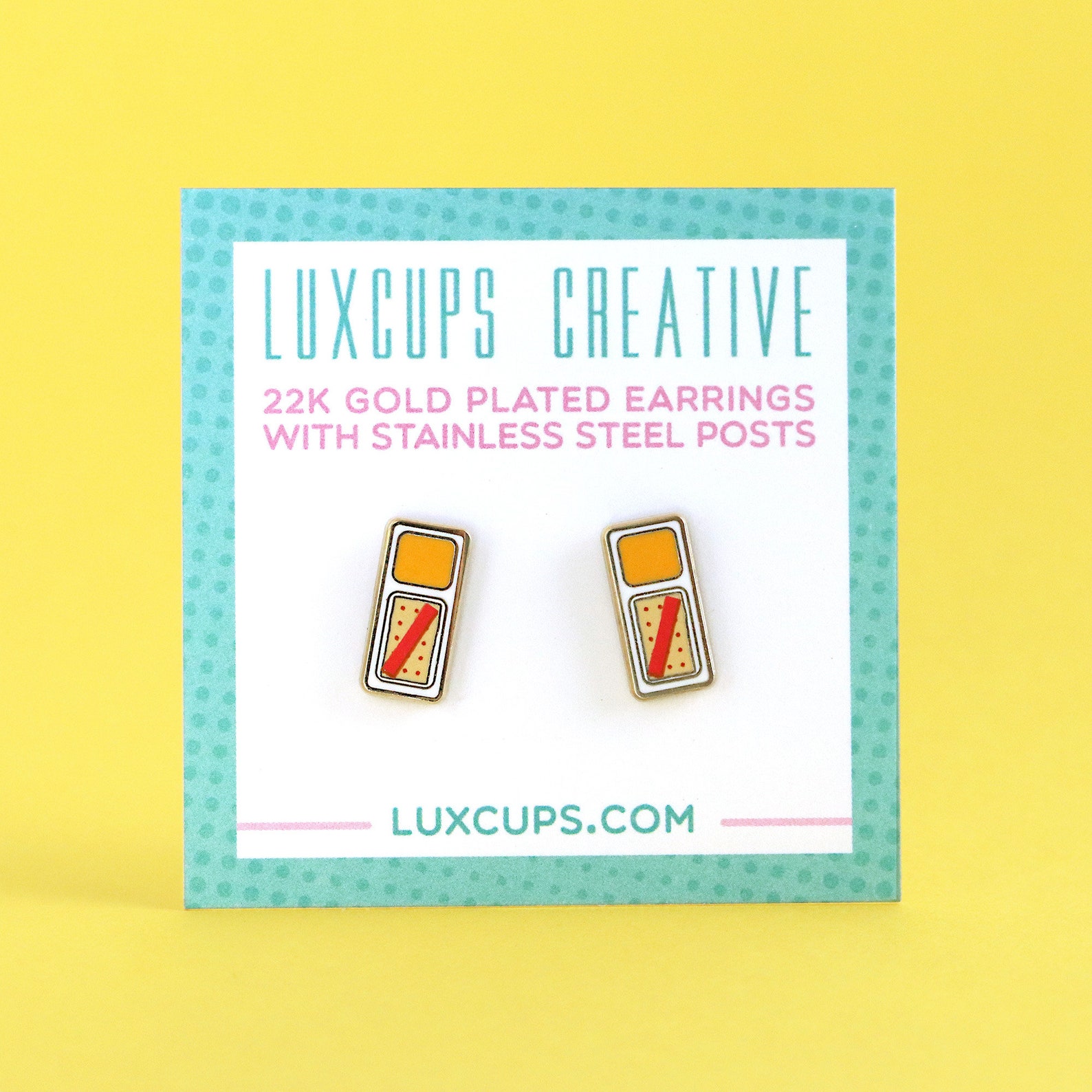 Cracker Snack Earrings - Cheese Cracker Earring Gift Snack Food Earring ...
