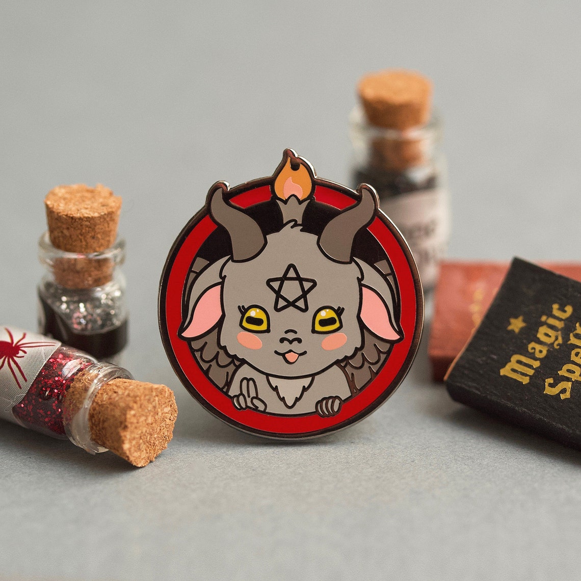 Baphomet Pin Baphometh Pin Spooky Pin Magick Pin Kawaii Goat | Etsy