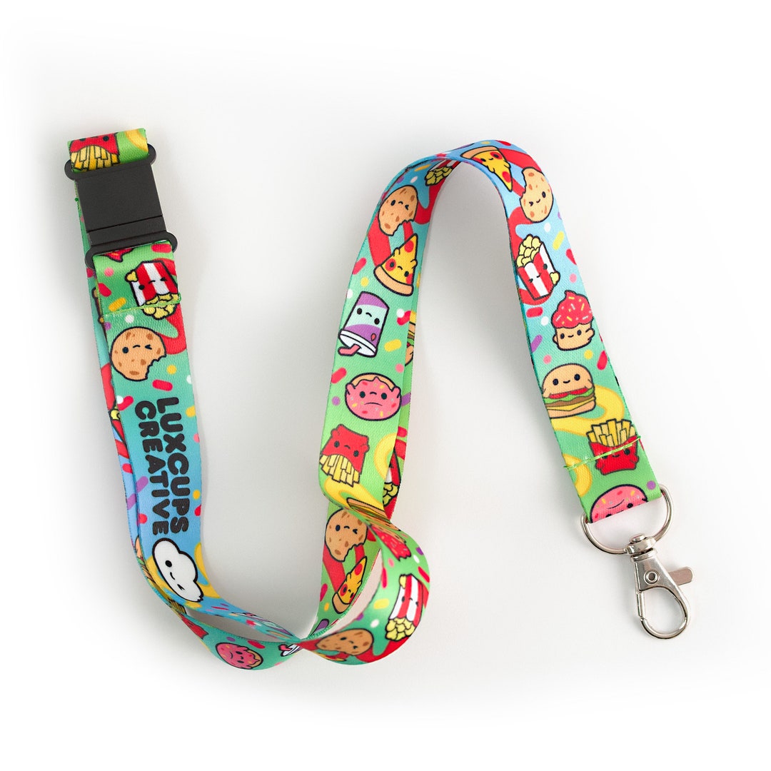 SALE Junk Food Lanyard - Pizza Lanyard Donut Badge ID Soda Safety ...