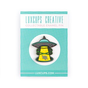 Stego UFO Enamel Pin Alien Enamel Pin Cloisonné Tractor Beam Lapel Pin Space Ship Badge ...
