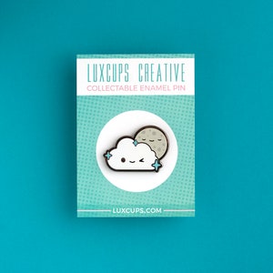 Sparkle Cloud Pin - Happy Cloud Hard Enamel Pin Kawaii Lapel Pin ...