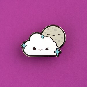 Sparkle Cloud Pin - Happy Cloud Hard Enamel Pin Kawaii Lapel Pin ...