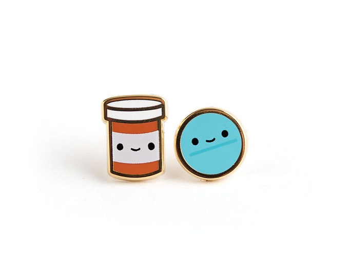 Happy Pill Earrings Pill Earring Stud Pharmacist Earrings - Etsy