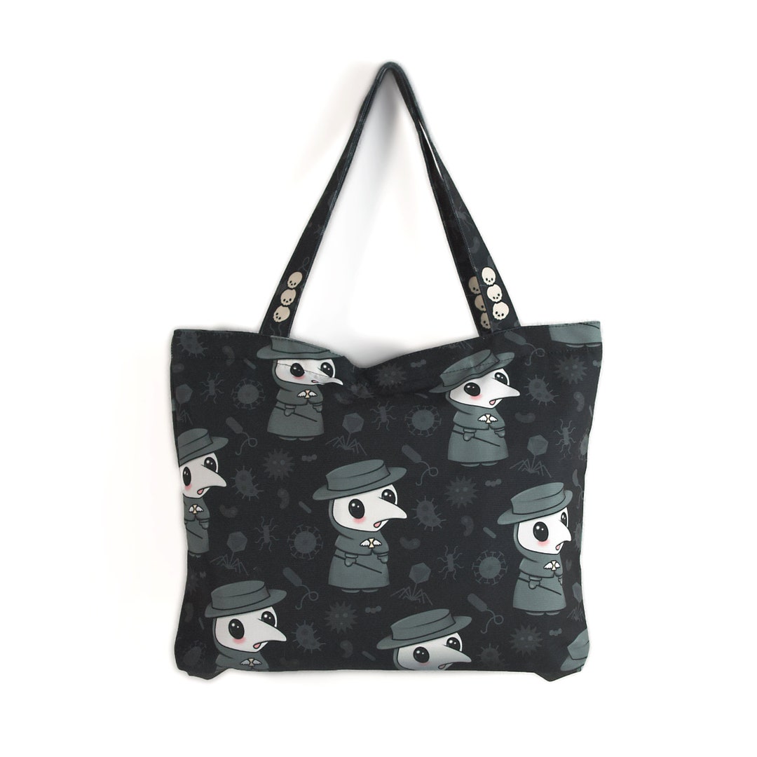 Plague Doctor Tote Bag - Kawaii Shoulder Bag Pandemic Zippered Tote ...