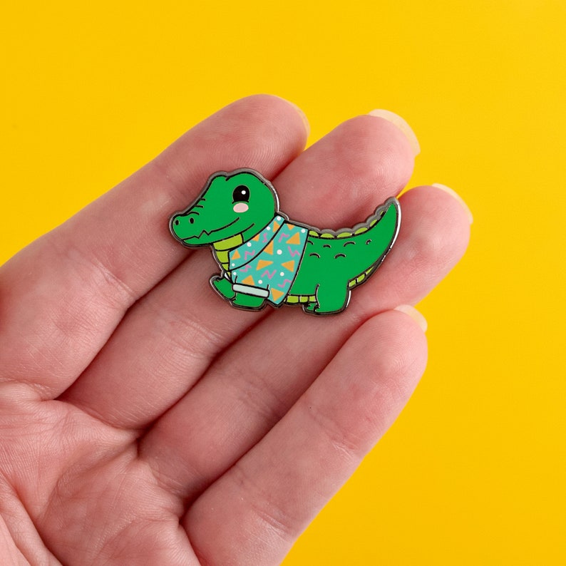 Later Gator Enamel Pin - Alligator Enamel Pin Cloisonné Reptile Lapel ...