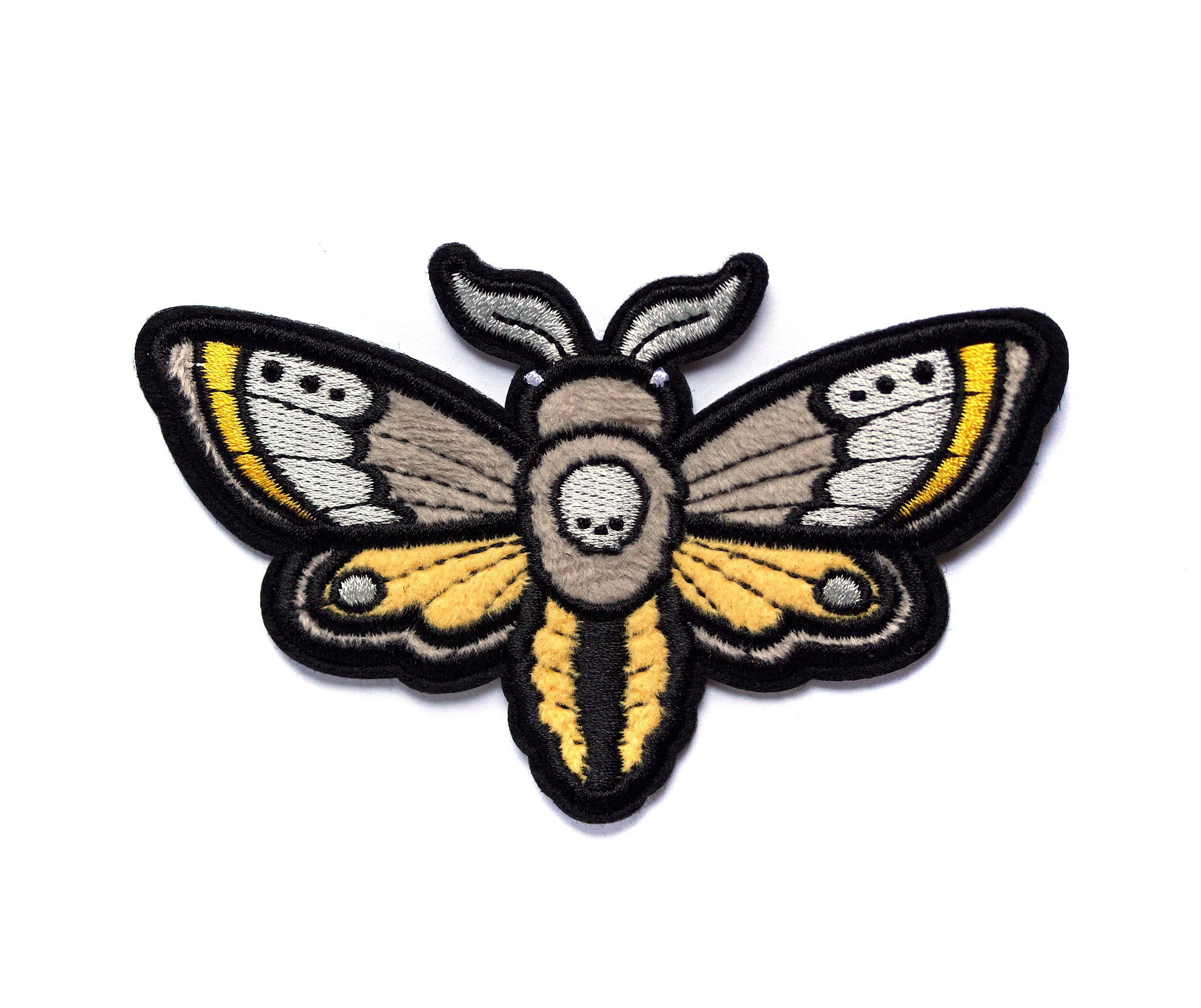 Fuzzy Deaths Head Moth Patch Moth Sticker Patch Spooky Patch | Etsy