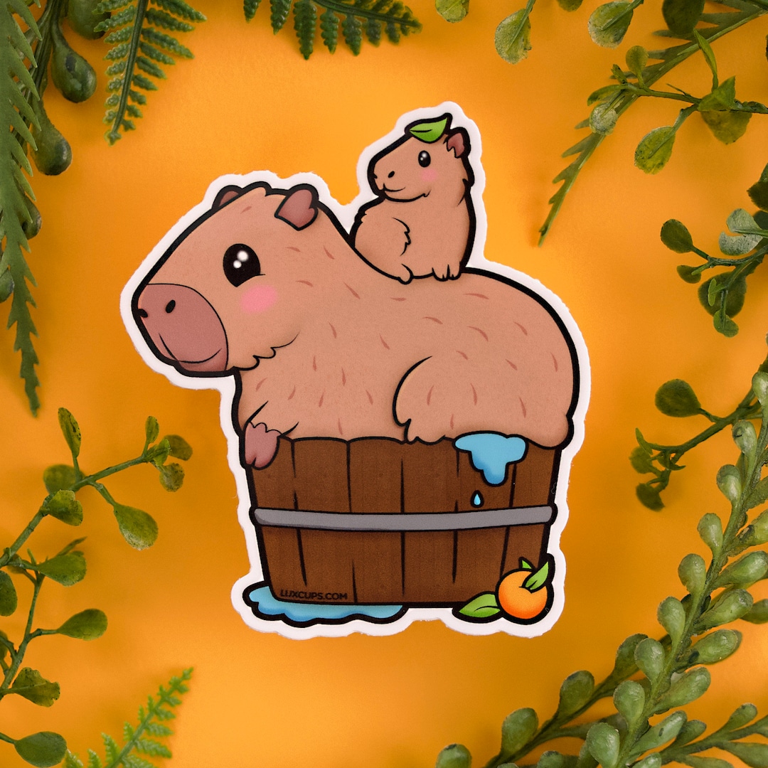 Capybara Cuties Sticker - Capybara Weather-proof Vinyl Sticker Rodent ...