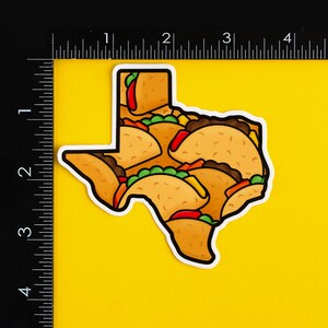 Texas Tacos Sticker - Texas Weather-proof Vinyl Sticker, Taco Stickers ...