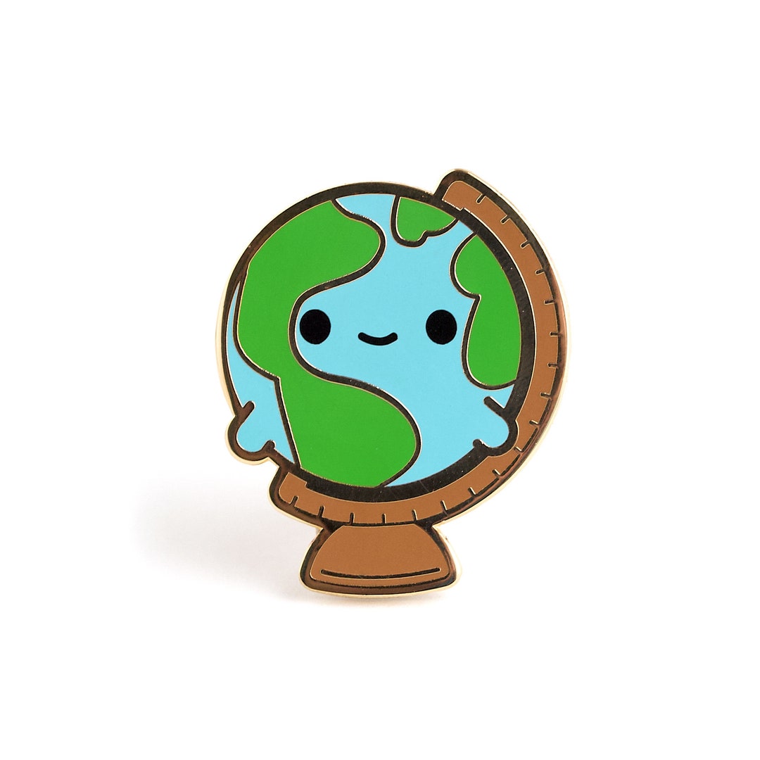 SALE Globe Enamel Pin - Hard Enamel Pin Cloisonné Globe Lapel Pin World ...