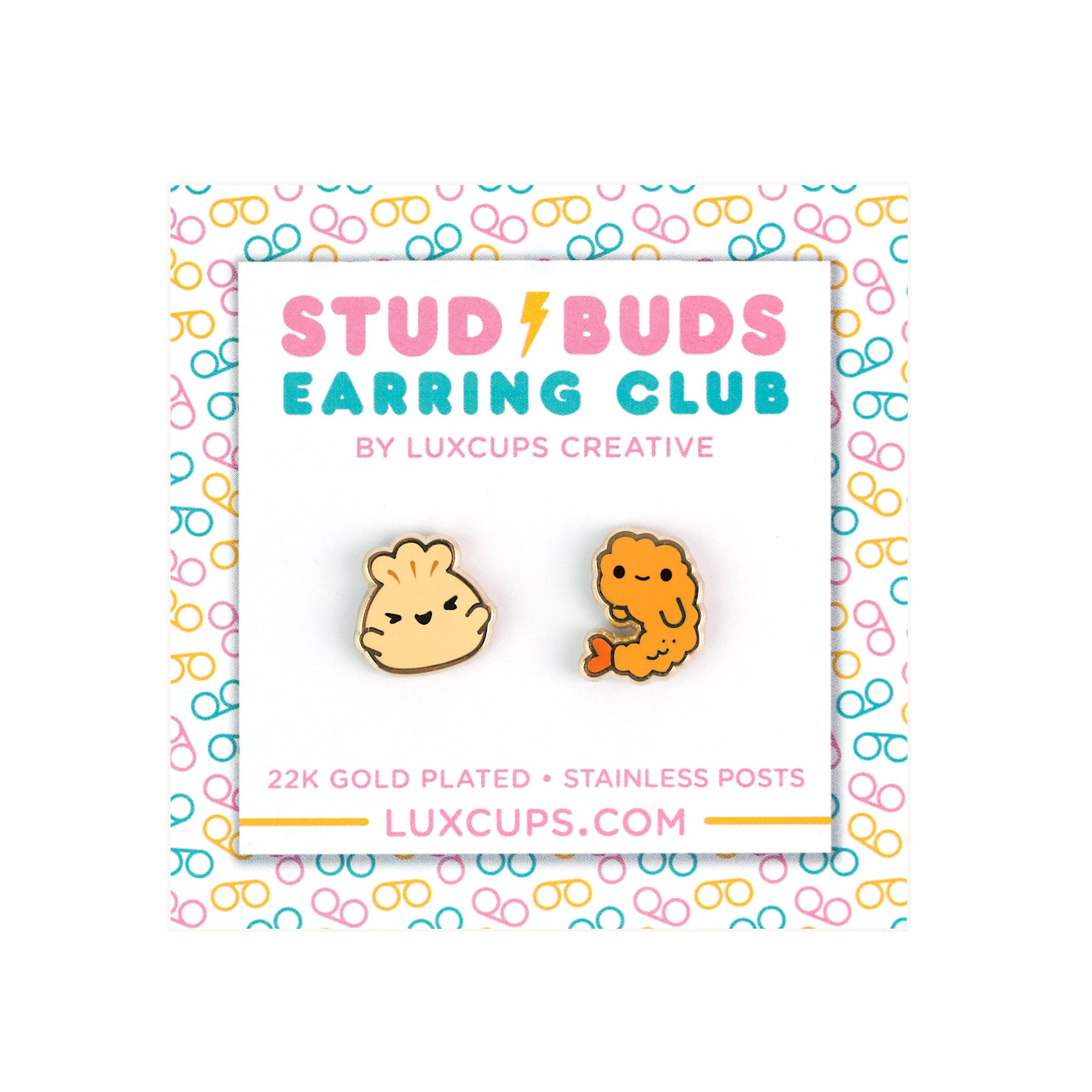 Chopstick Chums Earrings - Hard Enamel Dumpling Earring Stud Tempura ...