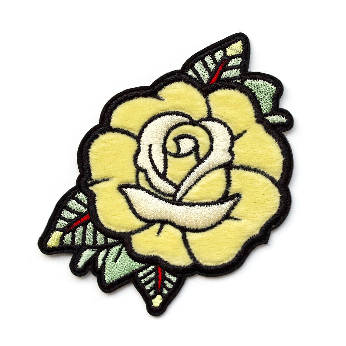 SALE Fuzzy Yellow Rose Patch Sticker - Adhesive Patch Texas Rose ...