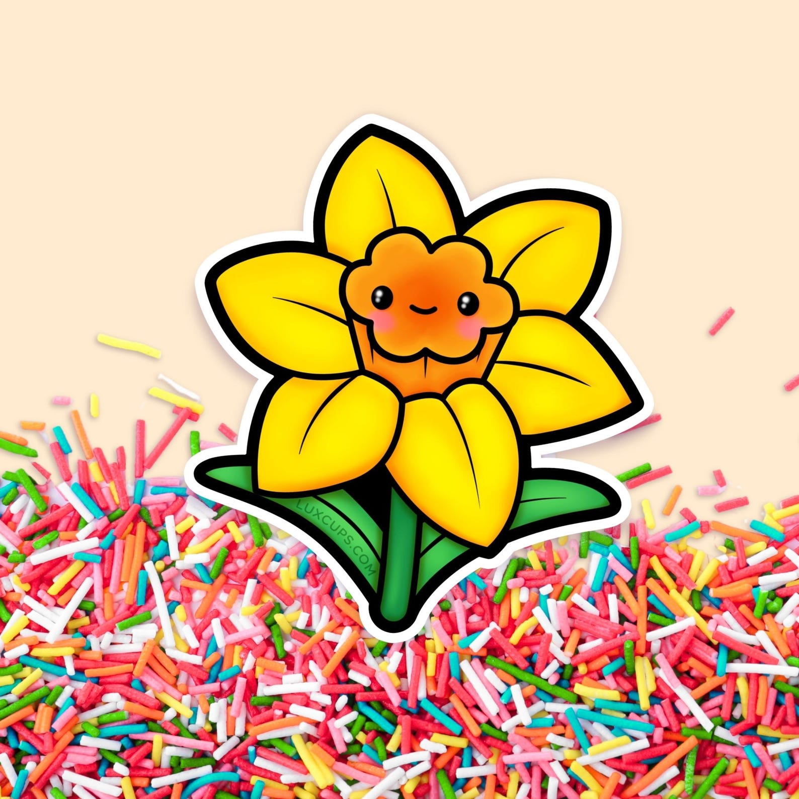 Daffodil Sticker - Flower Weather-proof Vinyl Sticker Flower Bed Cute ...