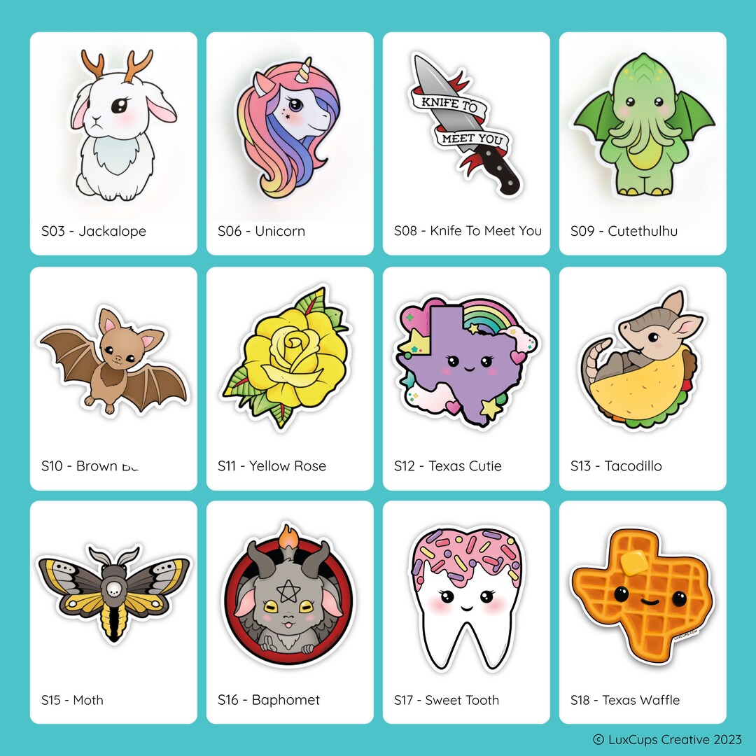 Pick 3 Vinyl Stickers - Weather Proof Vinyl Sticker, Cute Stickers ...