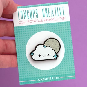 Sparkle Cloud Pin - Happy Cloud Hard Enamel Pin Kawaii Lapel Pin ...