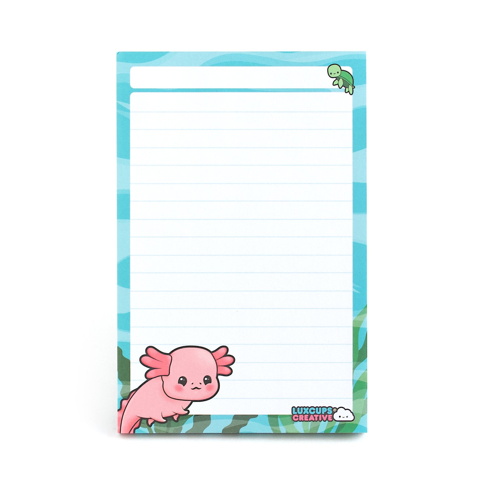 Axolotl Notepad Cute Stationery Gift Kawaii Axolotl Memo Pad Amphibian ...