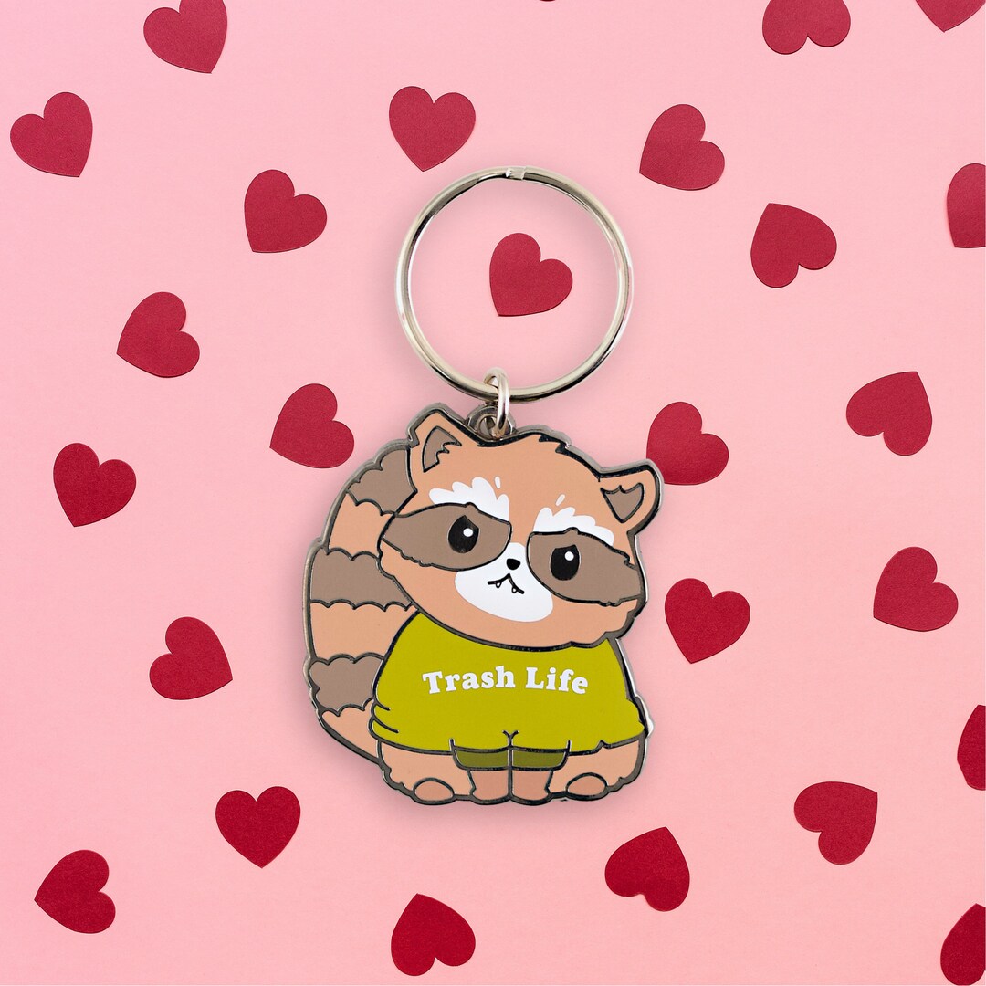 Raccoon Keychain Trash Panda Kawaii Keychain Gift Cute Key Charm Trash ...