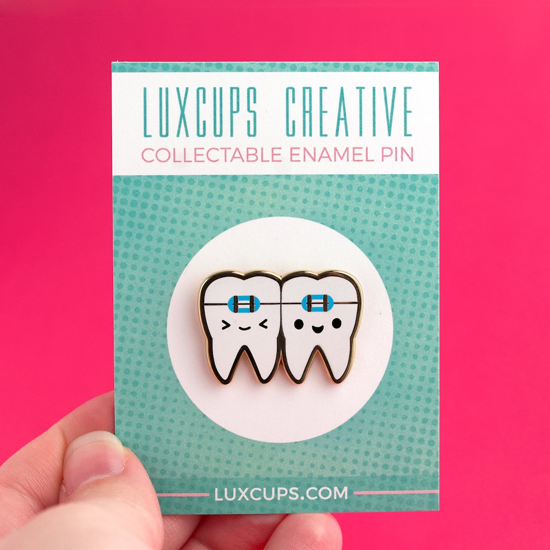 Buy SALE Brace Face Pin Teeth Braces Enamel Pin Hard Enamel Pin Badge ...