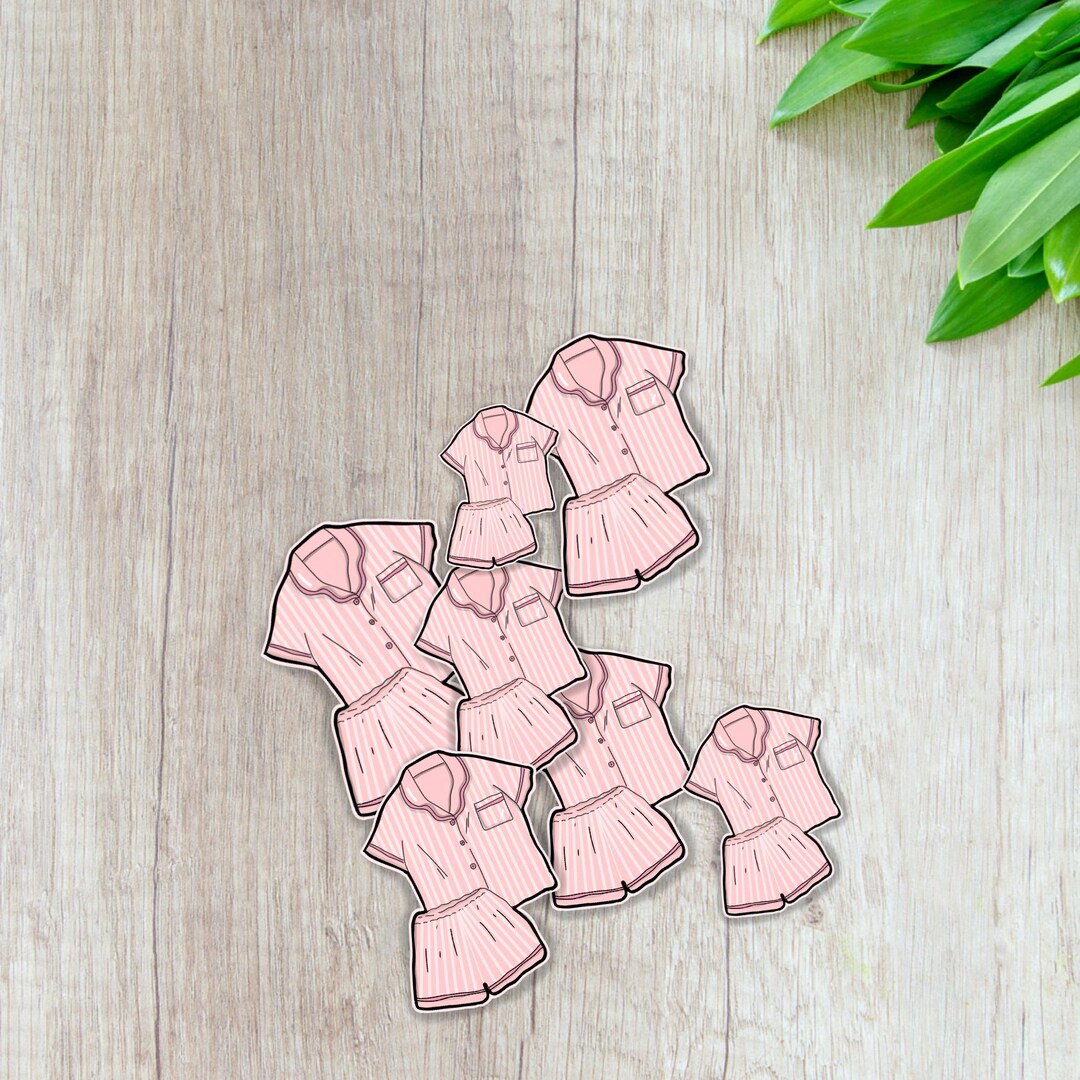 Cute Pink Lingerie Style Pajama Sticker— Planner, Laptop, Notebook ...