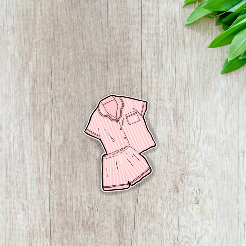 Cute Pink Lingerie Style Pajama Sticker— Planner, Laptop, Notebook ...