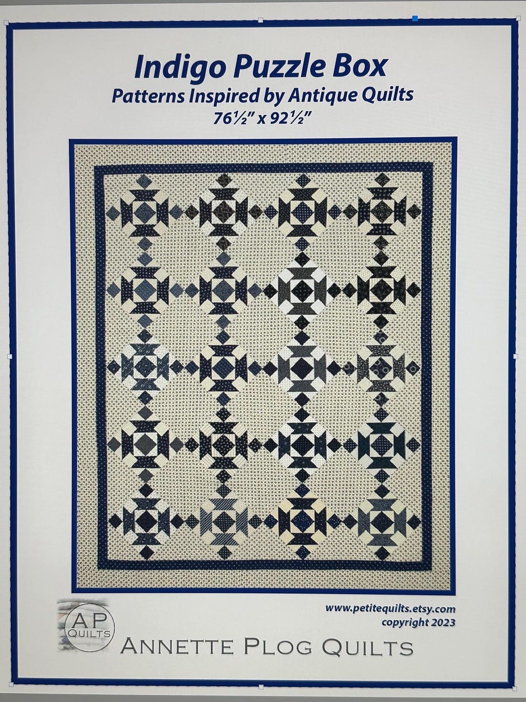 Indigo Puzzle Box Quilt Pattern - Etsy